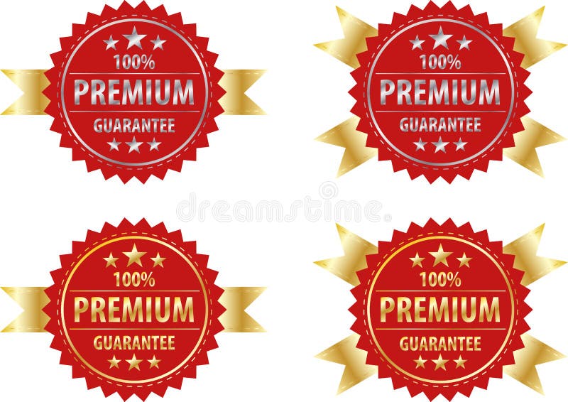 Vector Premium Gold Sign and Silver Sign on Red Label Templete Stock ...