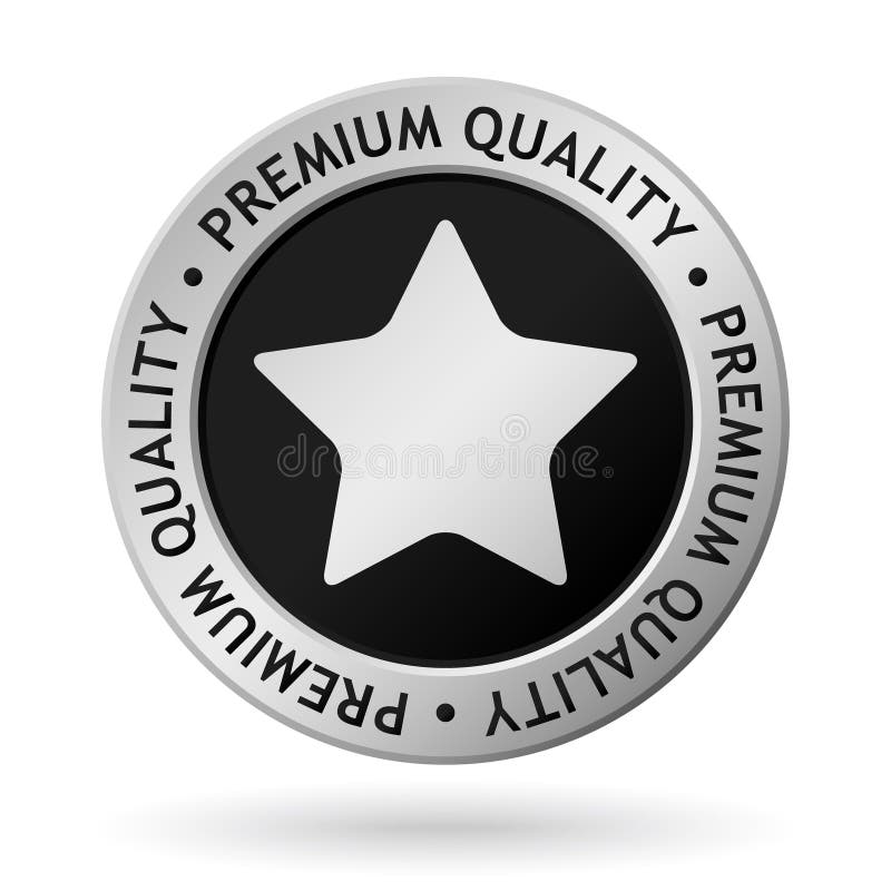 Vector Premium Quality Silver Medal Stock Vector - Illustration of ...