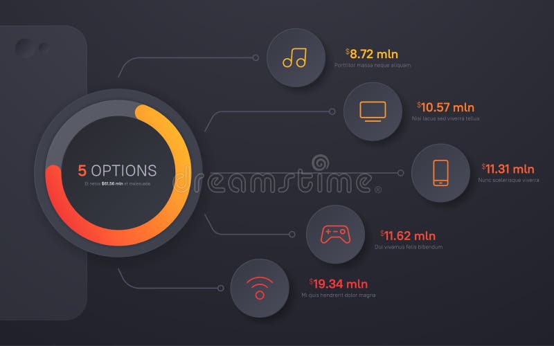 Vector Presentation Infographic Structure Chart Design. Five Options ...