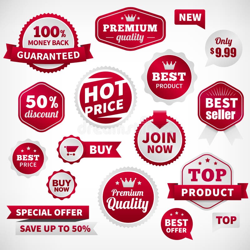 Vector Price Offer Banner Labels Set Stock Vector - Illustration of ...