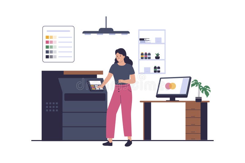 Vector of Print Copy with the Machine Stock Vector - Illustration of ...