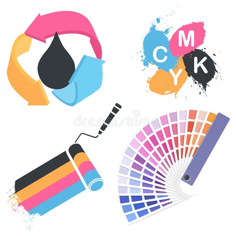 Vector print icon set stock vector. Illustration of press - 53831860