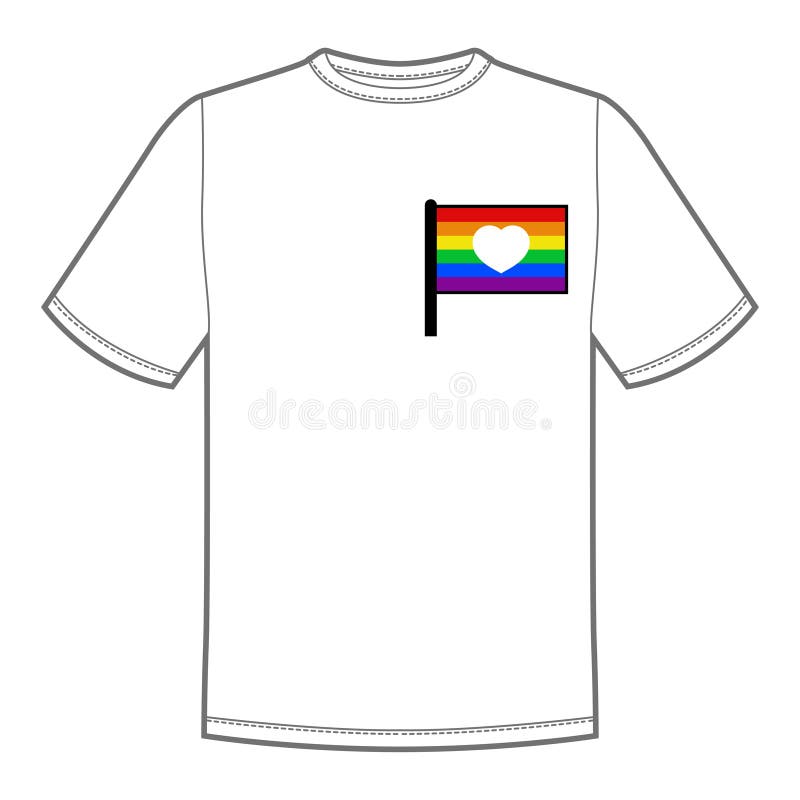 Vector Print For T Shirt With Pride Lgbt Bright Rainbow Stock