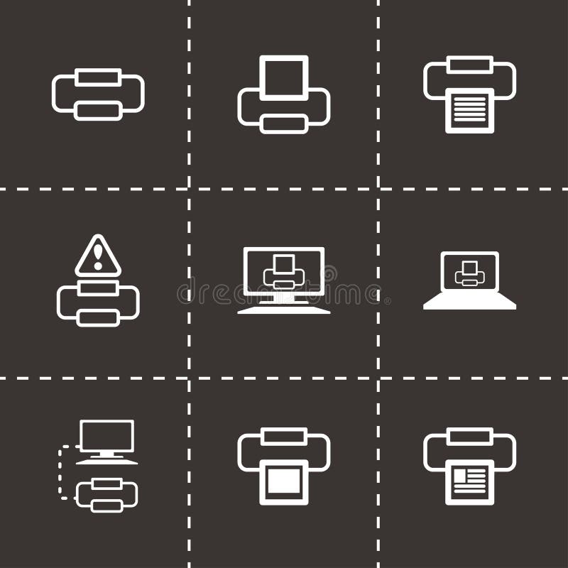 Vector printer icon set stock vector. Illustration of avatar - 51240095