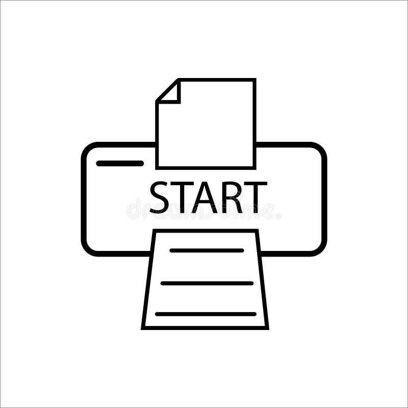 Vector Printer Illustration Isolated - Print Icon, Document Print Sign ...