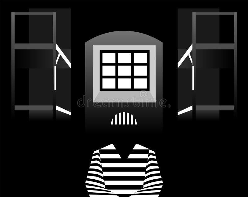 Vector prisoner in prison stock vector. Illustration of jailbird - 89553223