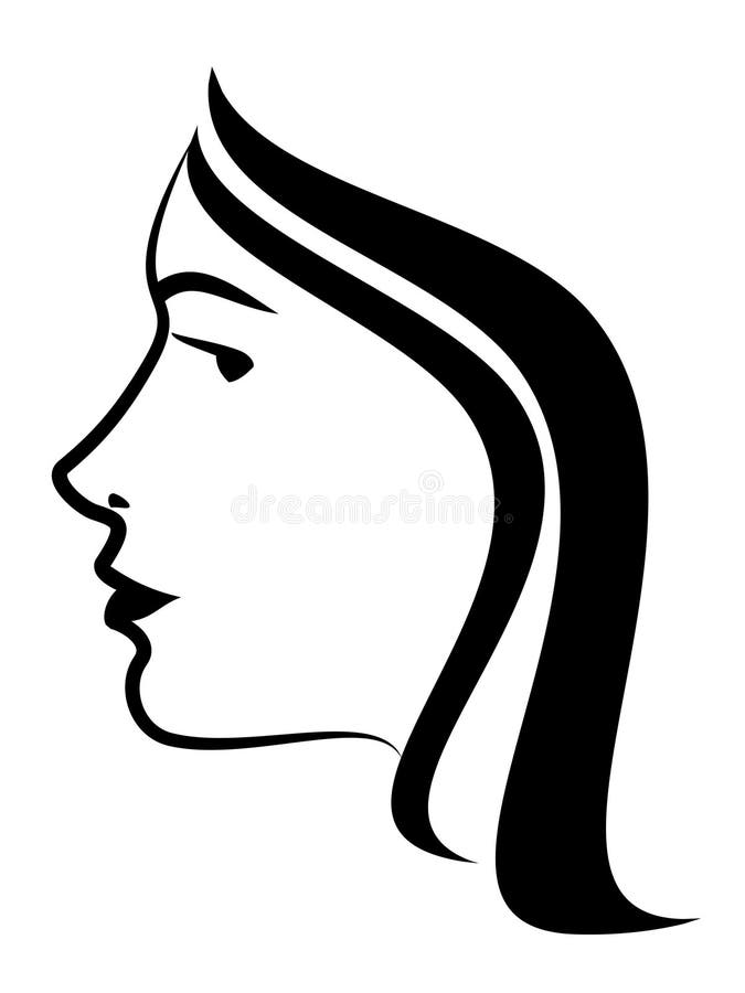 Vector profile of female stock illustration. Illustration of ...