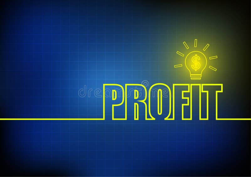Vector : Profit with Lightbulb on Blue Background Stock Vector ...