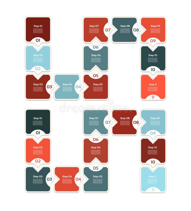 Vector Progress Background. Product Choice or Version. Eleven Steps ...