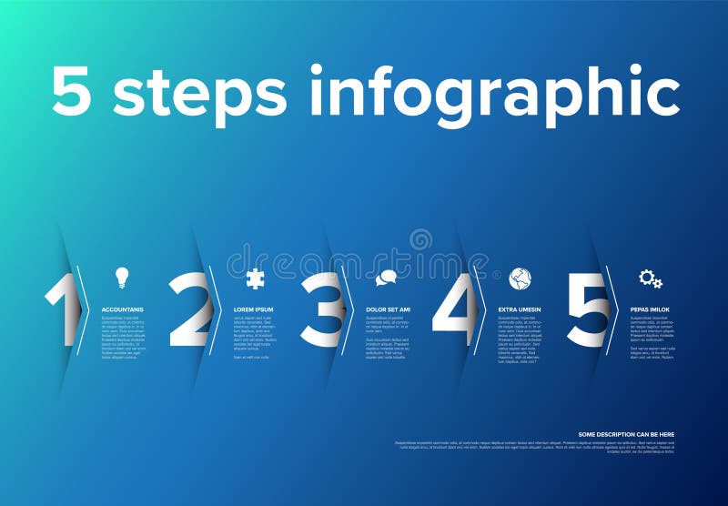 Vector Progress Five Steps Template Stock Vector - Illustration of ...