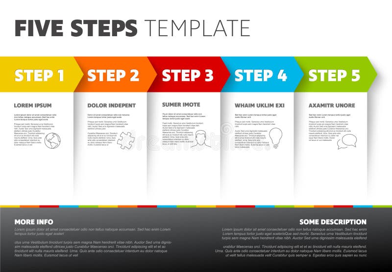 Vector Progress Five Steps Template Stock Vector - Illustration of ...