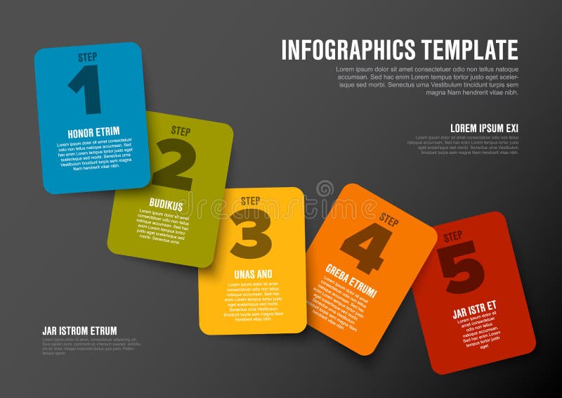 Vector Progress Five Steps Template Stock Vector - Illustration of flow ...