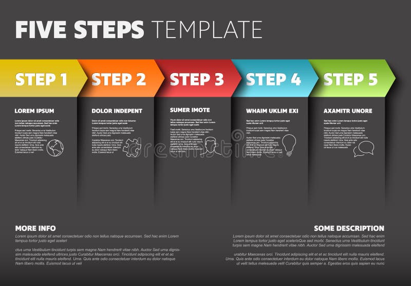 Vector Progress Five Steps Template Stock Vector - Illustration of ...