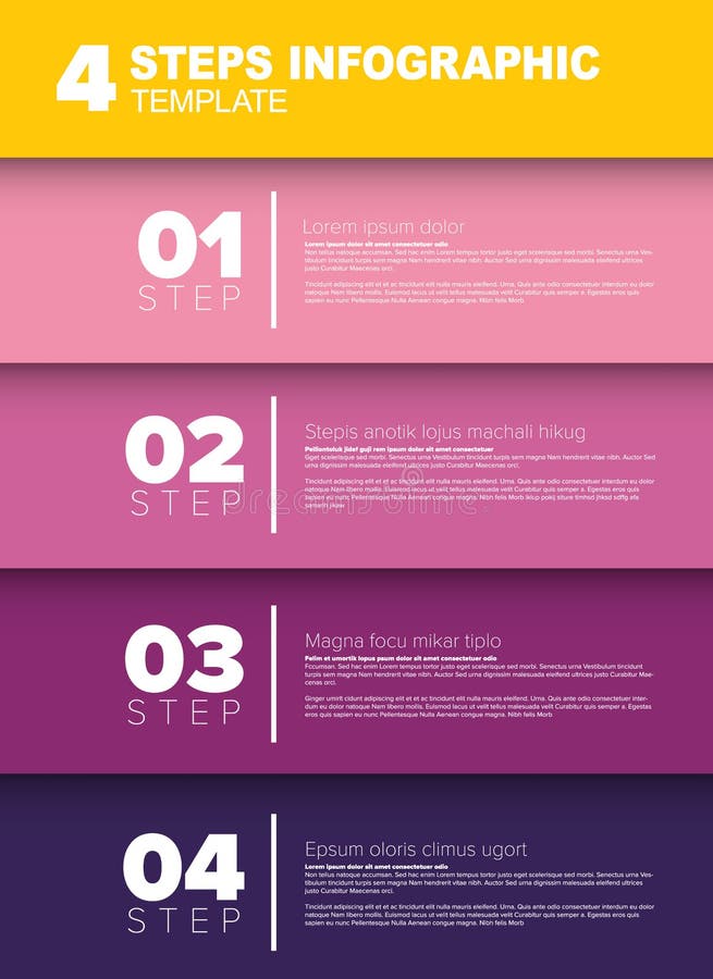 Progress Four Steps for Tutorial, Infographics Stock Vector ...