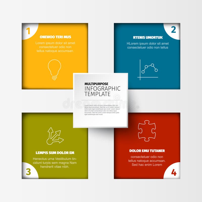 Four Steps Template with Circles Stock Vector - Illustration of advance ...