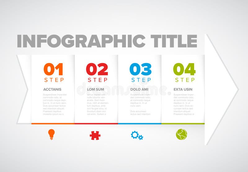 Vector Progress Four Steps Template Stock Vector - Illustration of four ...