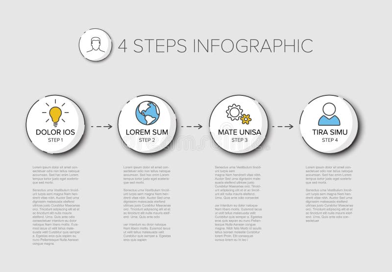 Vector Progress Four Steps Template Stock Vector - Illustration of icon ...