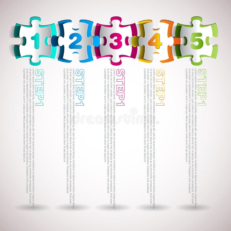 Vector Progress Icons One Two Three Four Five Stock Illustration ...