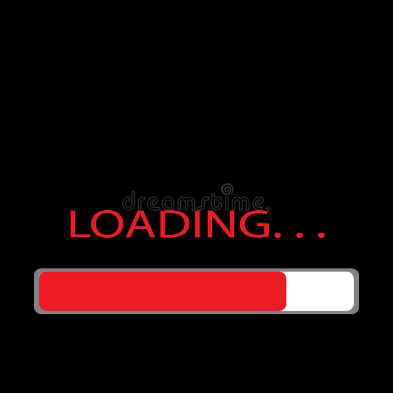Progress Bar And Loading Red Color On Black Background Vector Stock ...