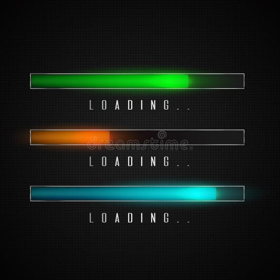 Vector Progress Loading Bar. Illustration for Ui Design, for Mobile ...