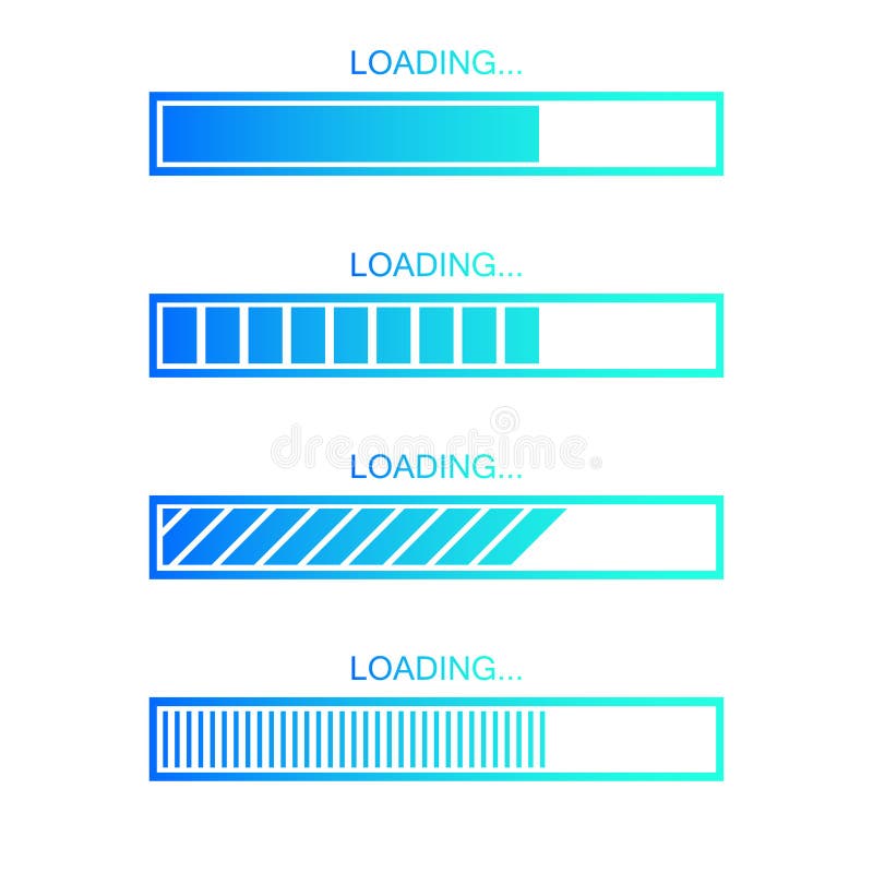 Vector Progress Loading Bar Set. Process Indicator. Stock Vector ...