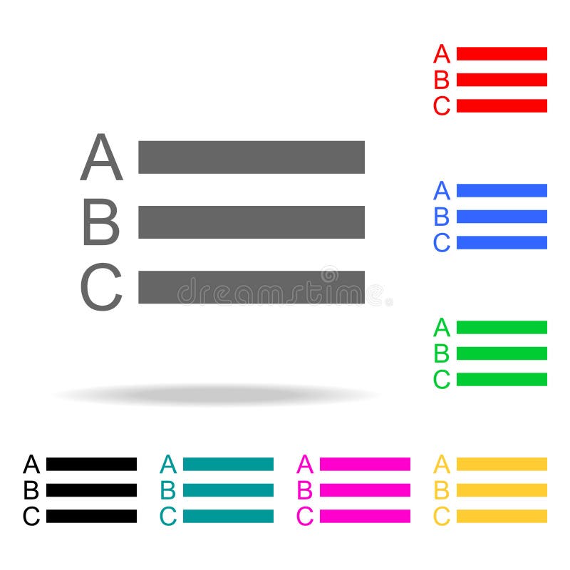 Vector Progress Options / a, B, C Icon. Elements in Multi Colored Icons ...