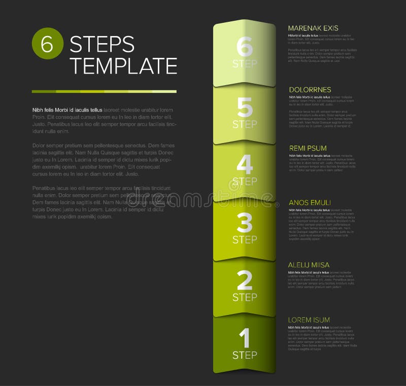 Vector Progress Six Steps Template Stock Vector - Illustration of paper ...