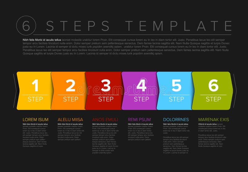 Vector Progress Five Steps Template Stock Vector - Illustration of flow ...