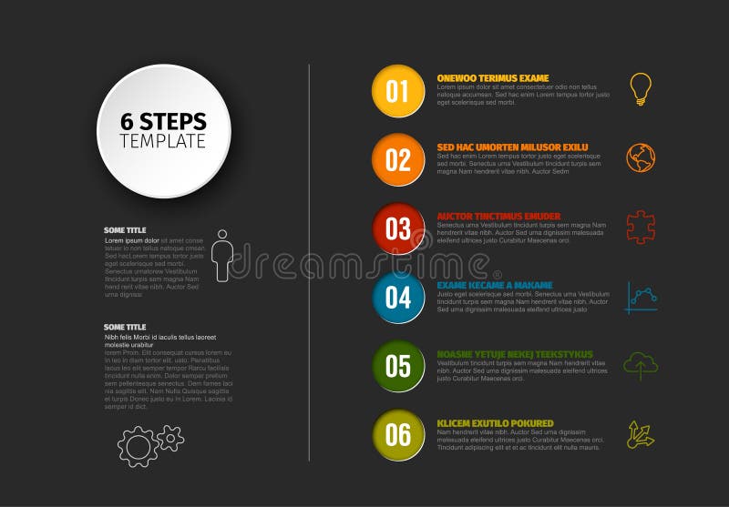 Vector Progress Five Steps Template Stock Vector - Illustration of flow ...