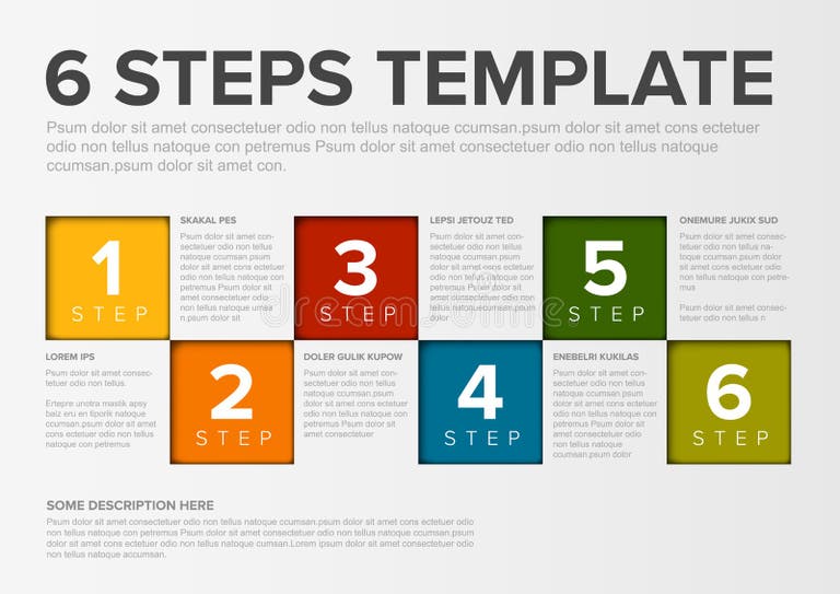 Vector Progress Six Steps Template Stock Vector - Illustration of manual, direction: 120856196