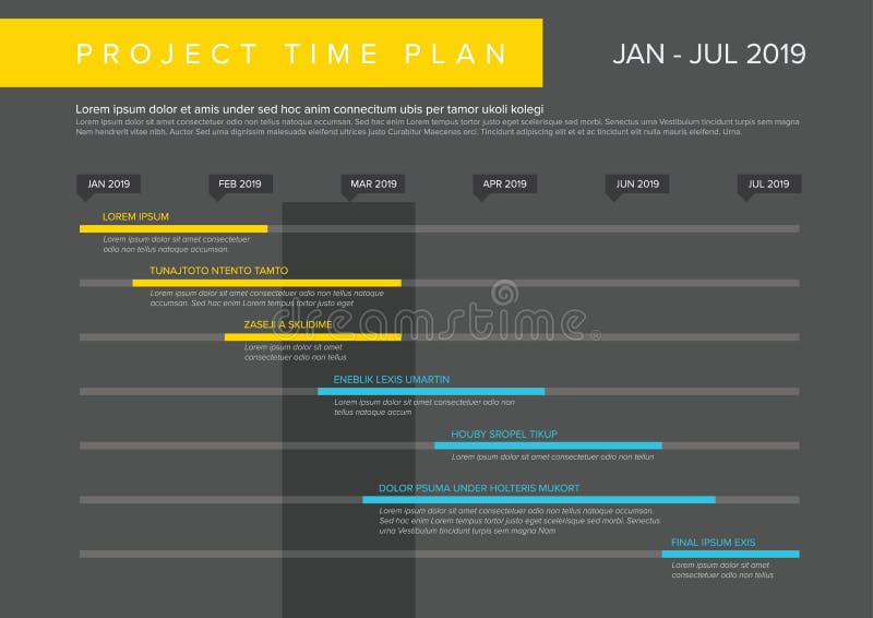 Gantt Project Production Timeline Graph Stock Vector - Illustration of ...