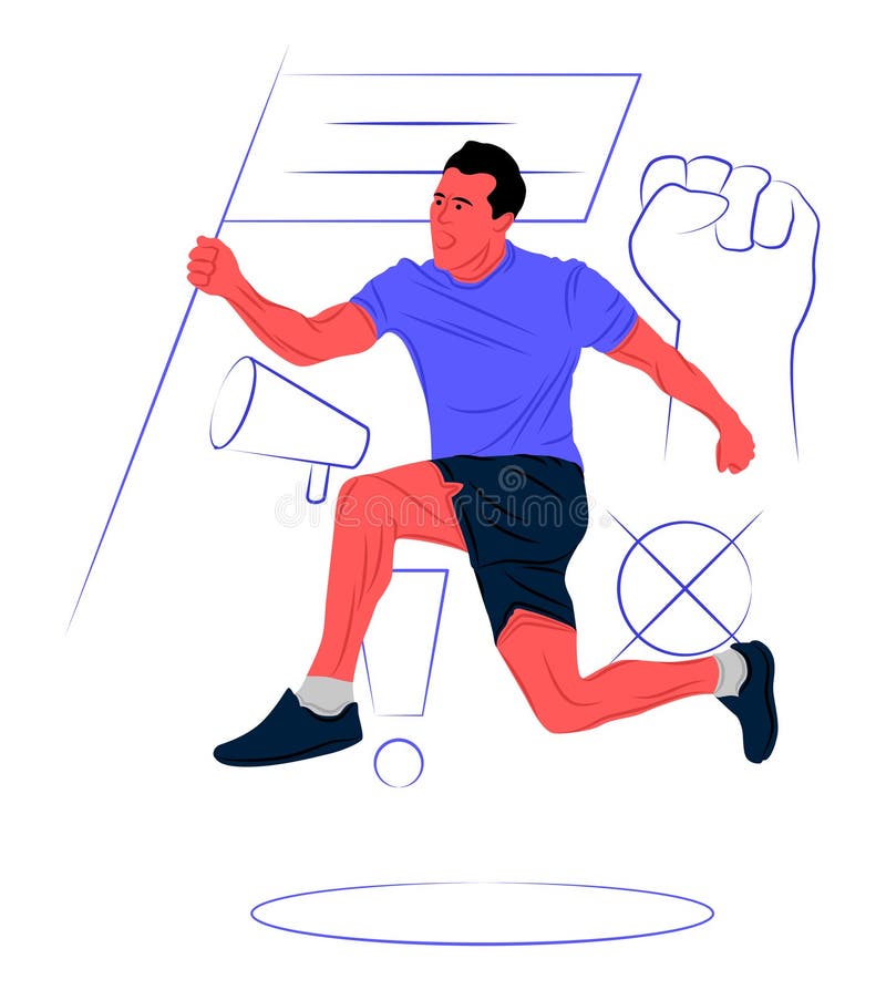 Vector Protest in Shadow of Sharp Lines Style Stock Illustration ...