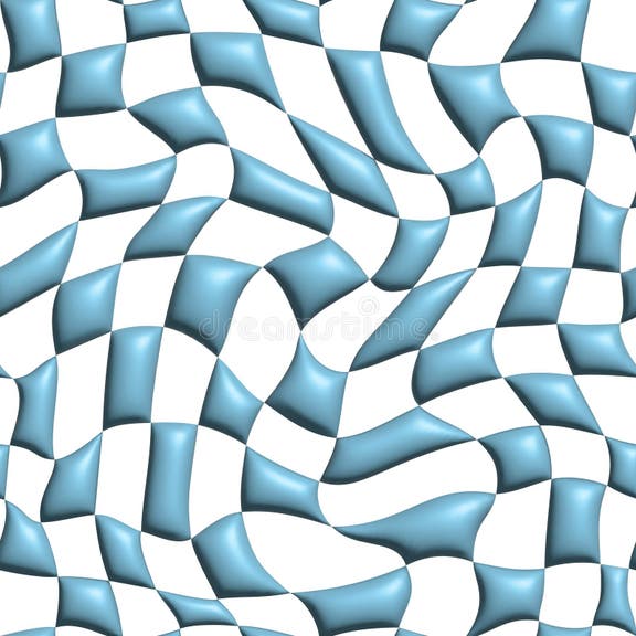 Vector Psychedelic Checkerboard Seamless Pattern in 3D Render Style ...