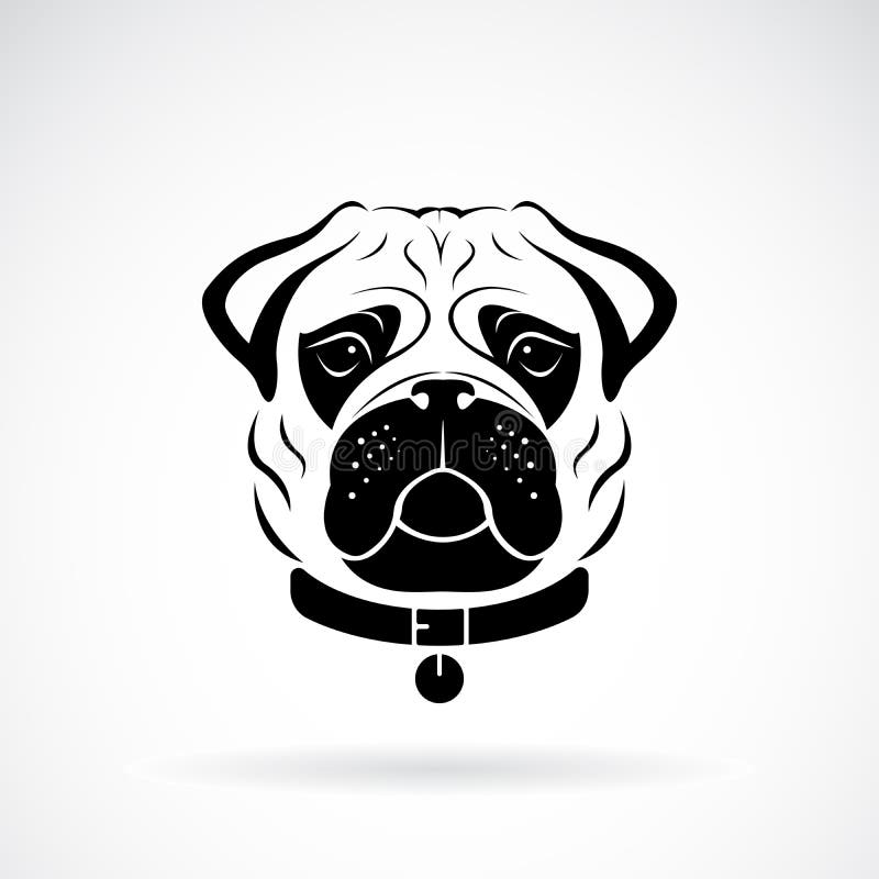 Vector of Pug Dog Face Design on White Background, Pet. Animals Stock ...