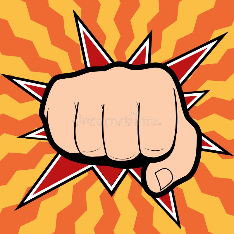 Punching Hand with Clenched Fist Vector Illustration Stock Vector ...