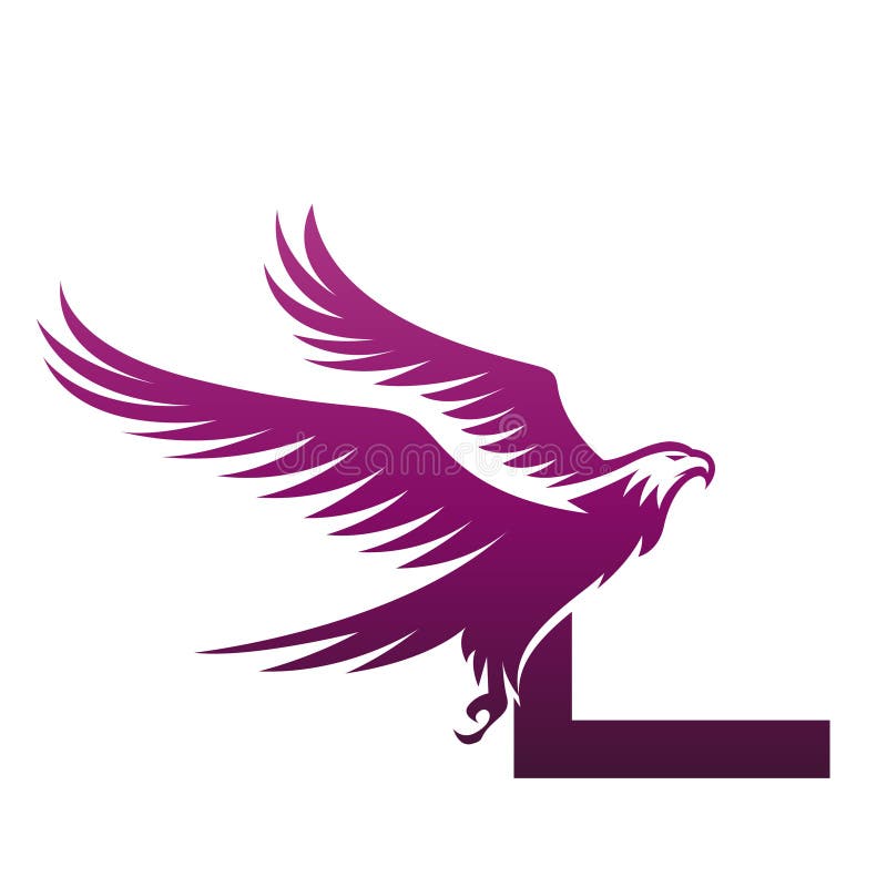 Vector Purple Brave Hawk Initial L Logo Stock Illustration ...