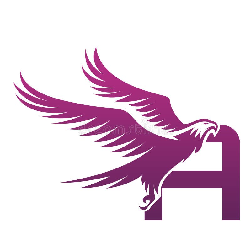 Vector Purple Brave Hawk Initial a Logo Stock Illustration ...