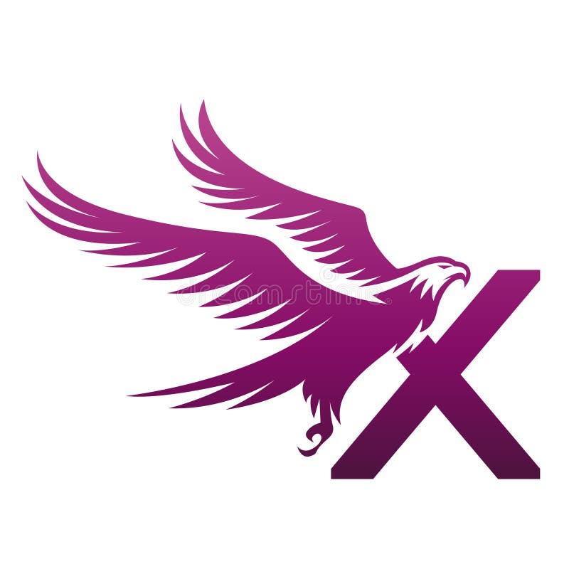 Vector Purple Brave Hawk Initial X Logo Stock Illustration ...