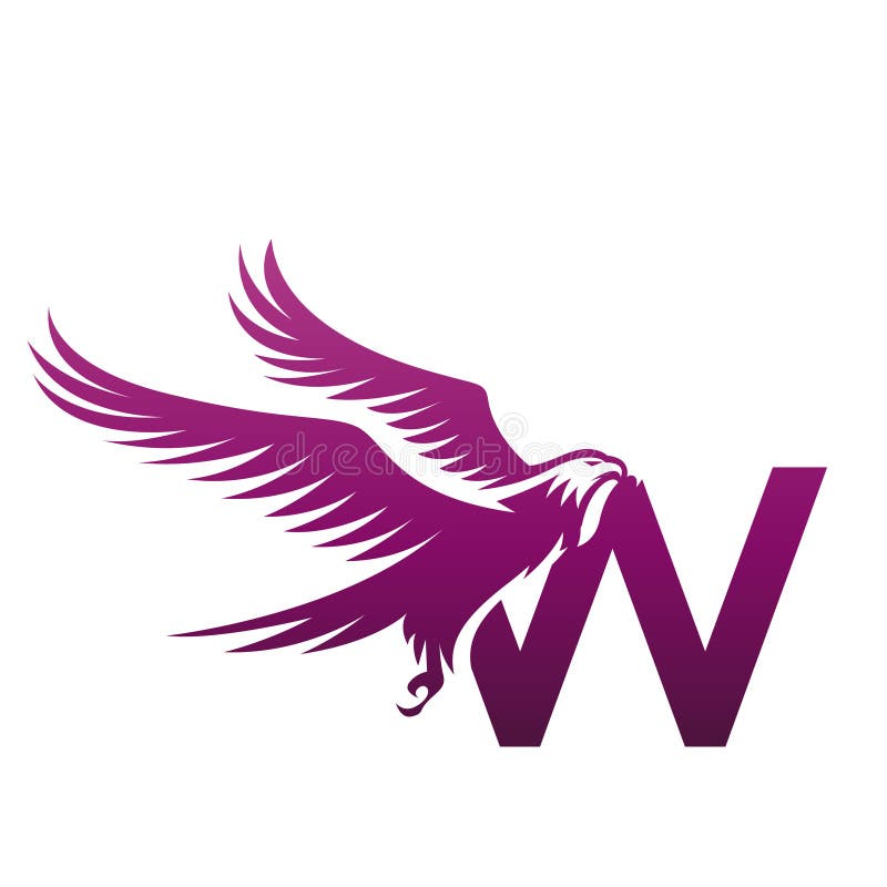 Vector Purple Brave Hawk Initial W Logo Stock Illustration ...