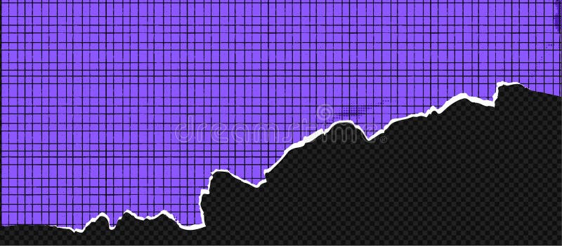 Vector Purple Checkered Paper Banner with Torn Edges and Abstract ...