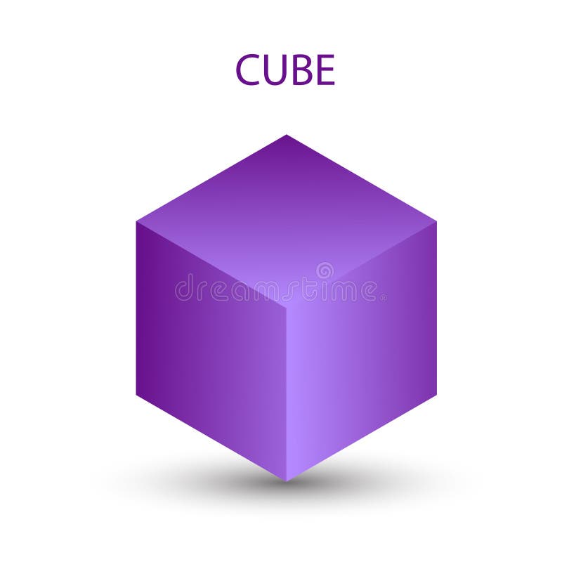Vector Purple Cube with Gradients for Game, Icon, Packaging Design or ...
