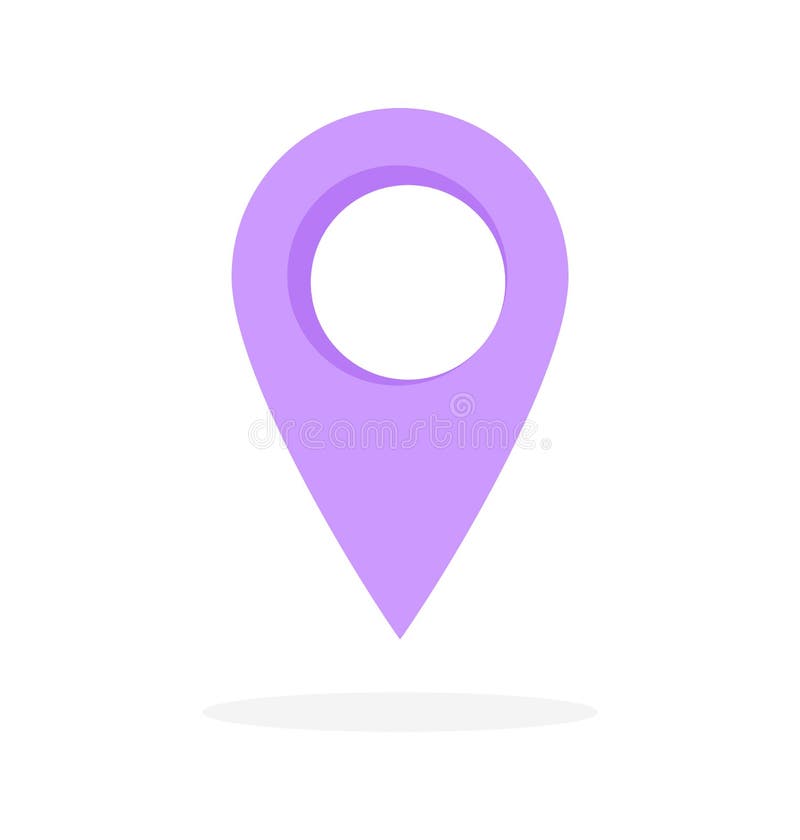 Vector Purple Location Icon in Flat Style Isolated on White Background ...
