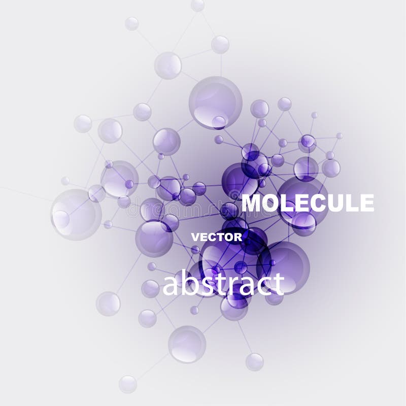 Vector Purple Molecules Background Stock Illustration - Illustration of ...
