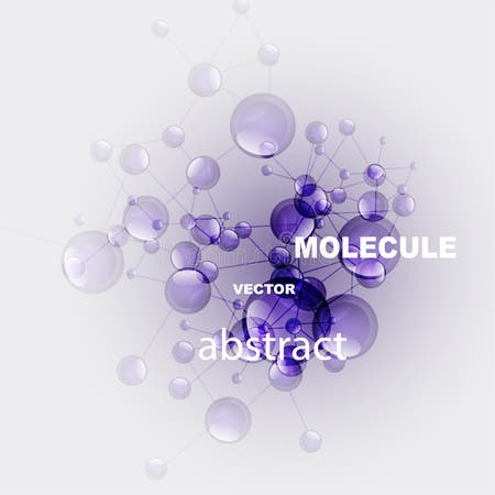 Vector Purple Molecules Background Stock Illustration - Illustration of ...