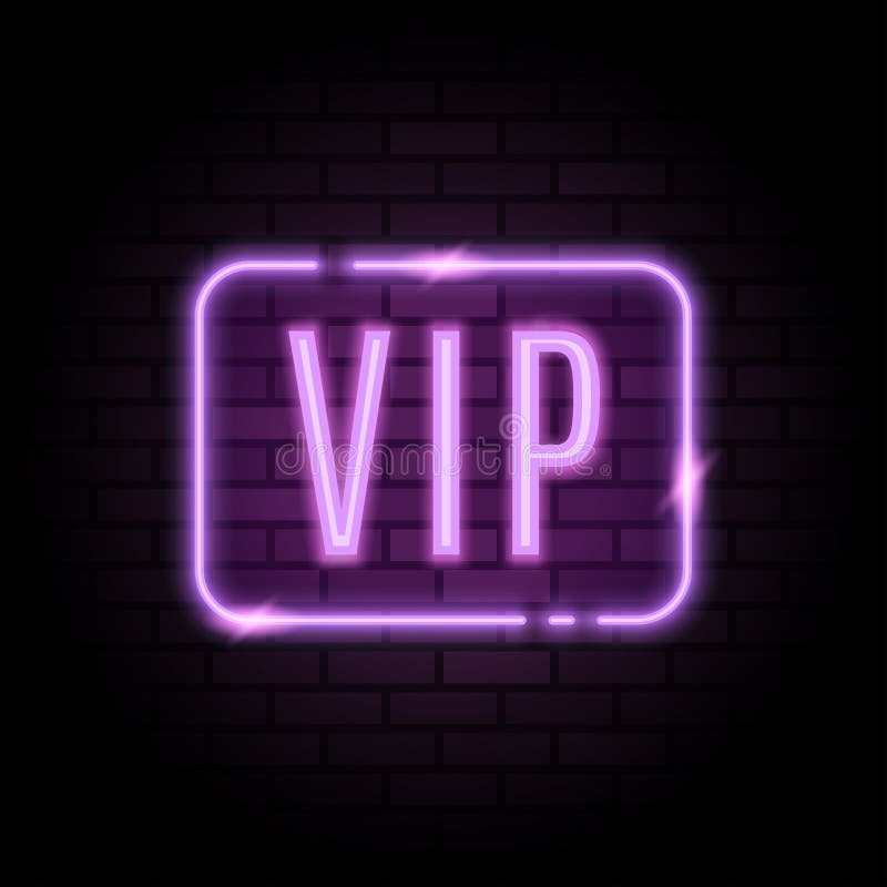 Vector Purple Neon Frame with VIP Sign Stock Vector - Illustration of ...