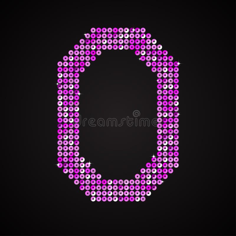 Vector Purple Pink Glitter Sequins Dots Number - 0 Stock Illustration ...