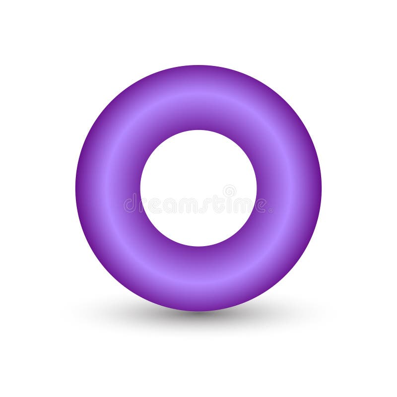 Vector Purple Torus with Gradients and Shadow for Game, Icon, Package Design, Logo, Mobile, Ui ...