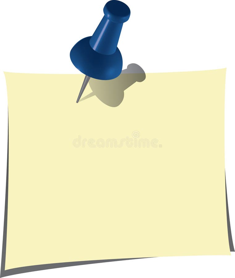 Vector push pin stock vector. Illustration of yellow, paper - 7340504