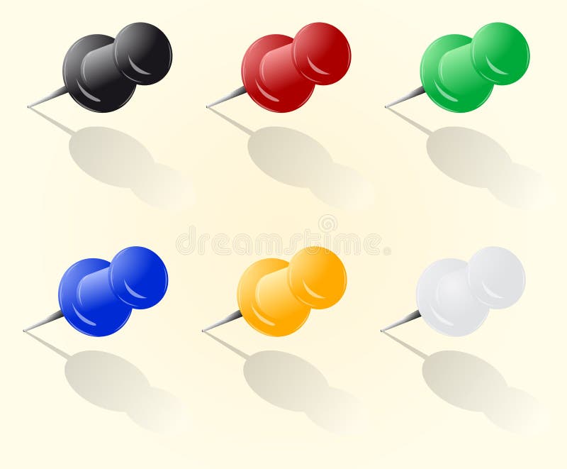 Push pin collection stock vector. Illustration of plastic - 8005727