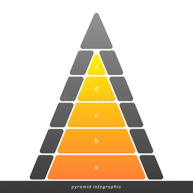 Vector Pyramid Infographic Shows Growth with Gradient Fill. Stock ...